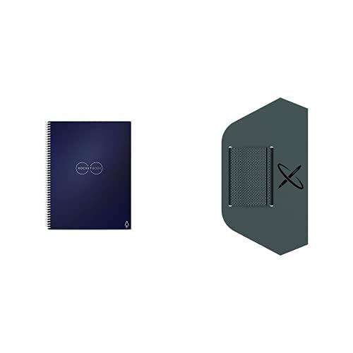 Rocketbook Smart Reusable Notebook - Dot-Grid Eco-Friendly Notebook with 1 Pilot Frixion Pen & 1 Microfiber Cloth Included - Midnight Blue Cover, Letter Size (8.5" x 11") & Pen/Pencil Holder