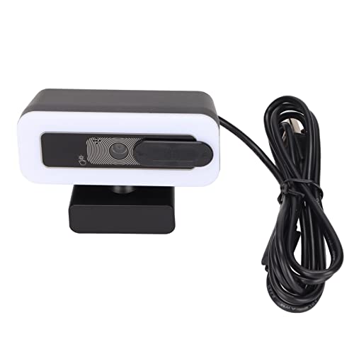 Webcam, Lighting Adjustment Autofocus Built in Microphone USB Web Computer Camera with Cover for Teaching Video Conferencing Plug and Play Hd Webcam for Pc Mac Laptop Desktop