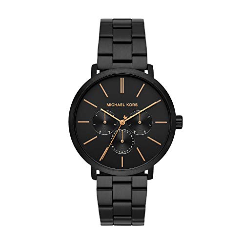 Michael Kors Men's Blake Quartz Watch with Stainless Steel Strap, Black, 20 (Model: MK8703)
