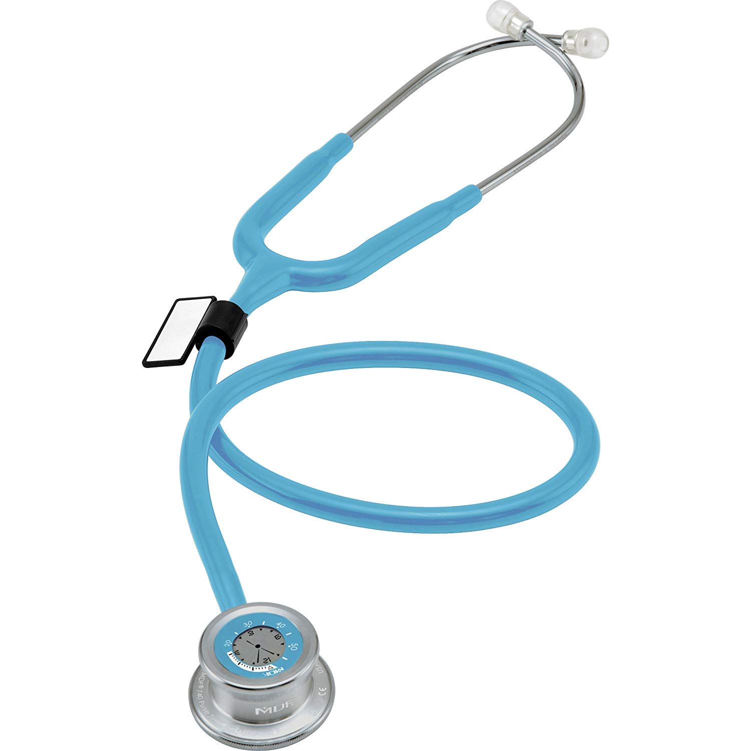 MDF Instruments, Pulse TimeÂŽ 2-in-1 Digital LCD Clock and Single Head Stethoscope - Free-Parts-for-Life & Lifetime Warranty - Pastel Blue (MDF740-03)