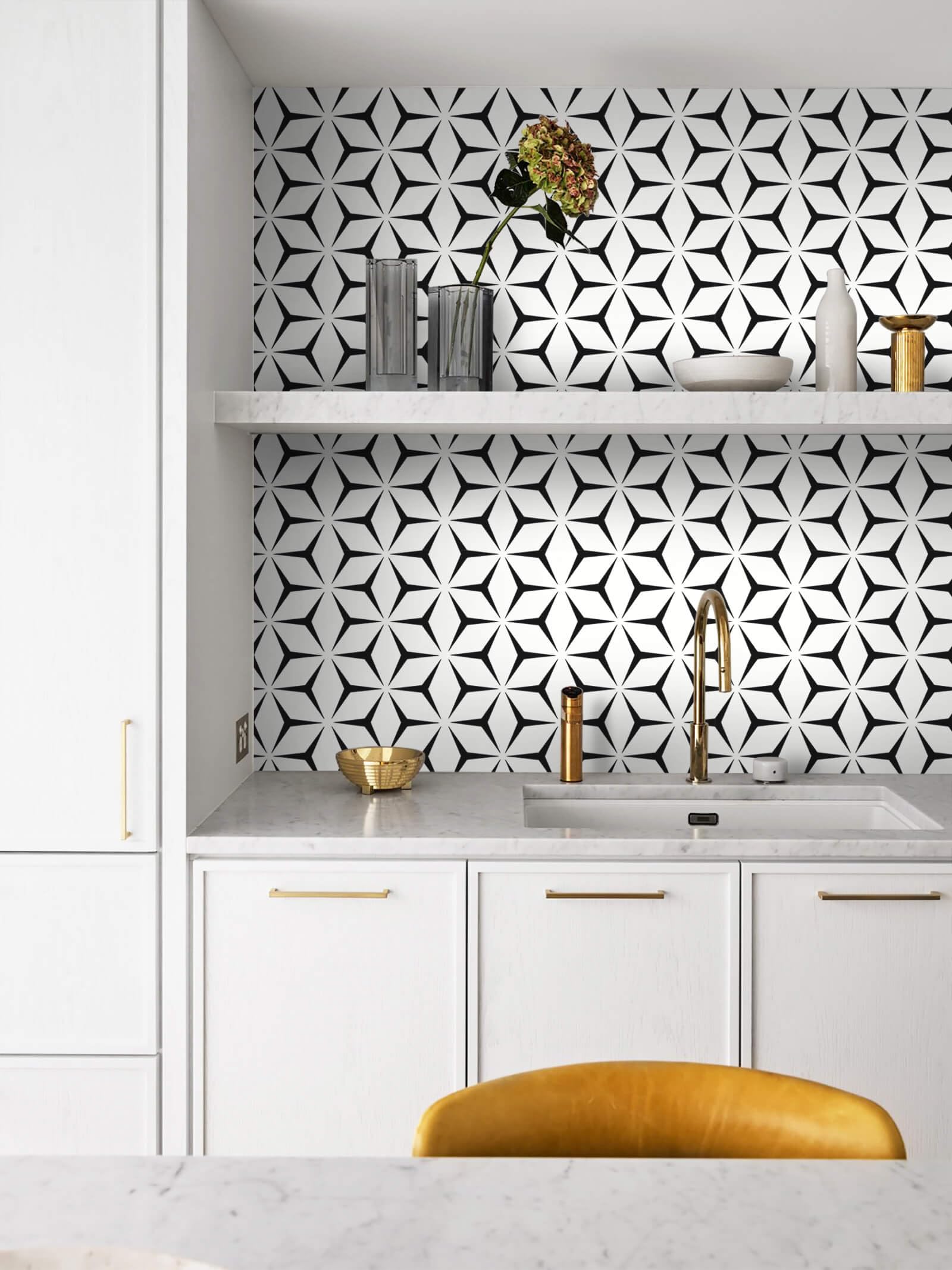 Heroad Wall Paper Peel and Stick Modern Black and White Wallpaper Peel and Stick Boho Geometric Contact Paper for Cabinets and Drawers Renter Friendly Self-Adhesive Removable Waterproof 17.7β x 118β