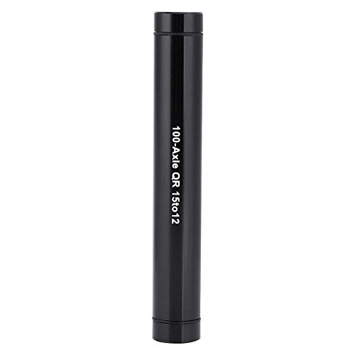 Dilwe Bike Skewer Adapter, 15mm to 12mm Aluminium Alloy Thru Axle Skewer Adapter Quick Release Adapter for Road Bike, Mountain Bike(Black)