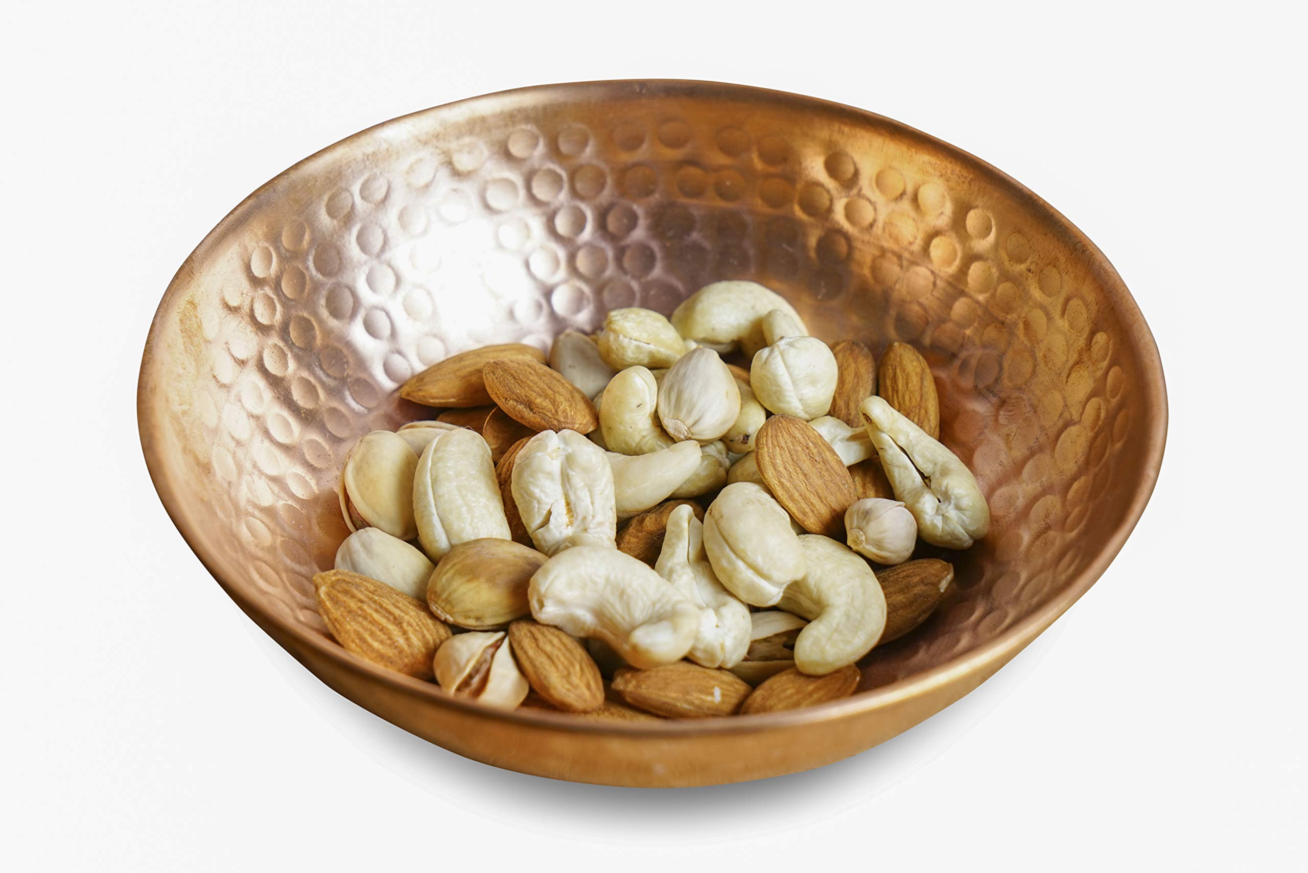 GoCraft Pure Copper Decorative Bowl | Hammered Finish Pure Copper Bowl for Nuts, Salad, Fruits & Kitchen Serving Purposes - 5" (Small)