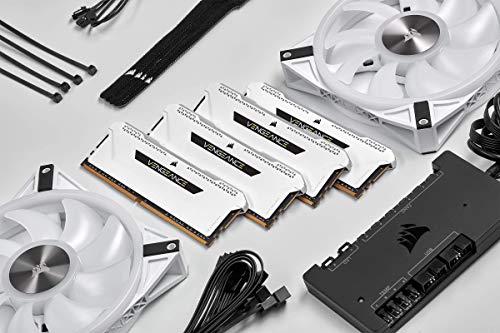 Corsair Vengeance RGB Pro SL 32GB (4x8GB) DDR4 3200 (PC4-25600) C16 1.35V - White (CMH32GX4M4E3200C16W)