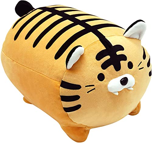 Onsoyours Cute Plush Tiger Doll Stuffed Fluffy Tiger Plush Toy Soft Animal Plush Pillow for Kids (Brown Tiger, 13.7")