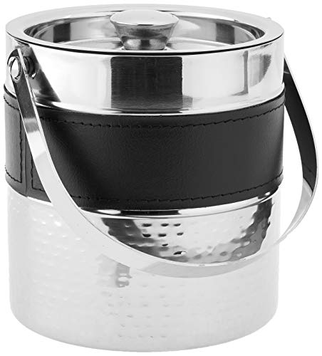 Godinger 9 Piece Leather Barware Set, Black