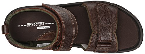 Rockport Men's Rocklake Flat Sandal, Brown/Brown, 11.5 W US