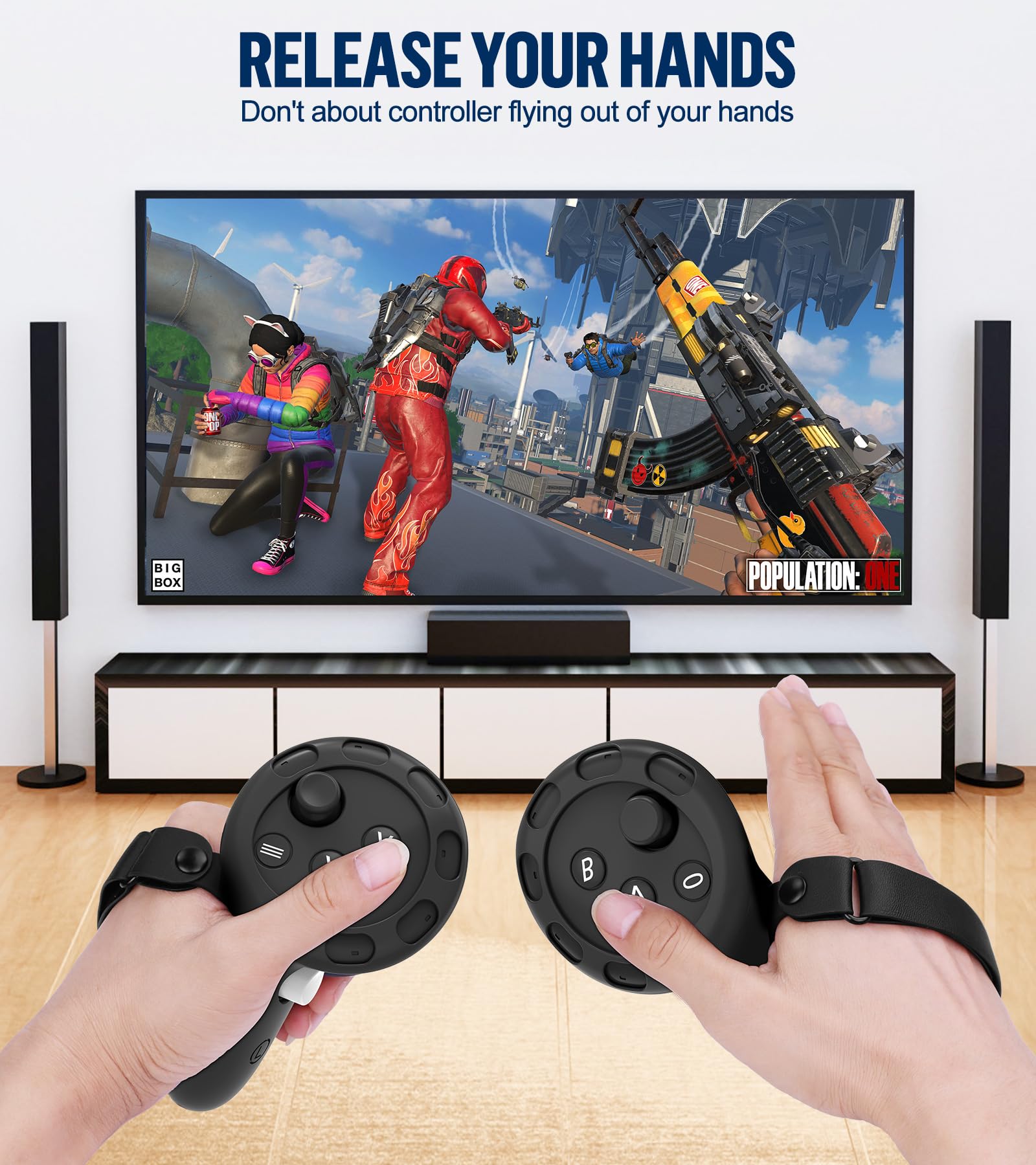 YRXVW Controller Grips Compatible with Oculus/MetaQuest 3 Accessories, Silicone Anti Throw Hand Grips Protective Cover with Adjustable Knuckle Strap for Quest 3