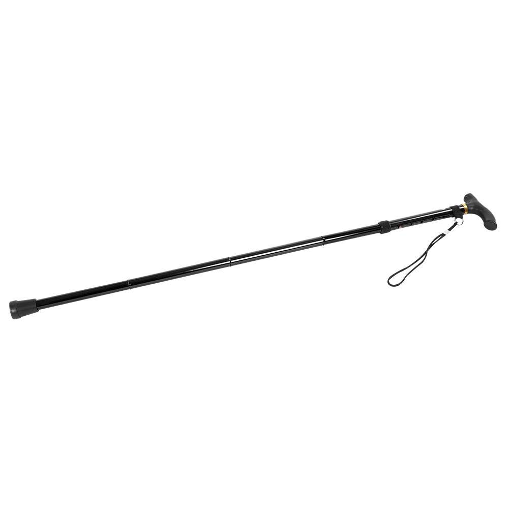 Dilwe Walking Stick, Telescopic Anti-Skid Trekking pole Collapsible Hiking Poles Folding Walking Cane for Outdoor Camping Hiking (Black)