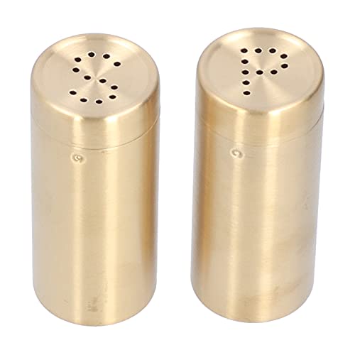 Spice Stainless Steel Pepper Shaker Kitchen Tool Salt Sugar Spice Pepper Shaker Dredge Salt/Sugar/Pepper Shaker Seasoning Bottle Salt and Pepper Shaker Kitchen Tool (golden, L)