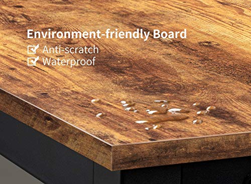 Cubiker Computer Desk 63" Modern Sturdy Office Desk Large Writing Study Table for Home Office with Extra Strong Legs, Rustic