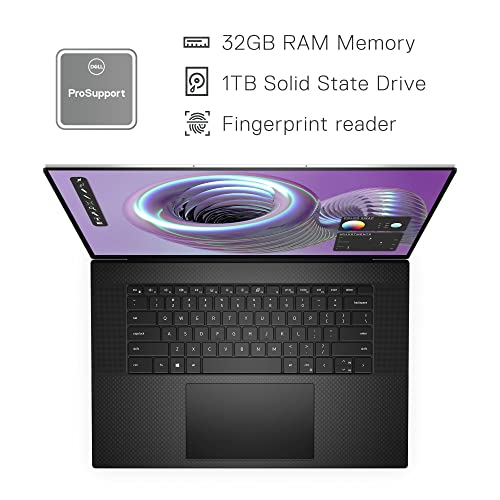 Dell XPS 17 9710, 17 inch UHD+ Touchscreen Laptop - Intel Core i9-11900H, 32GB DDR4 RAM, 1TB SSD, NVIDIA GeForce RTX 3060 6GB GDDR6, Windows 11 Pro - Platinum Silver with Pro Support