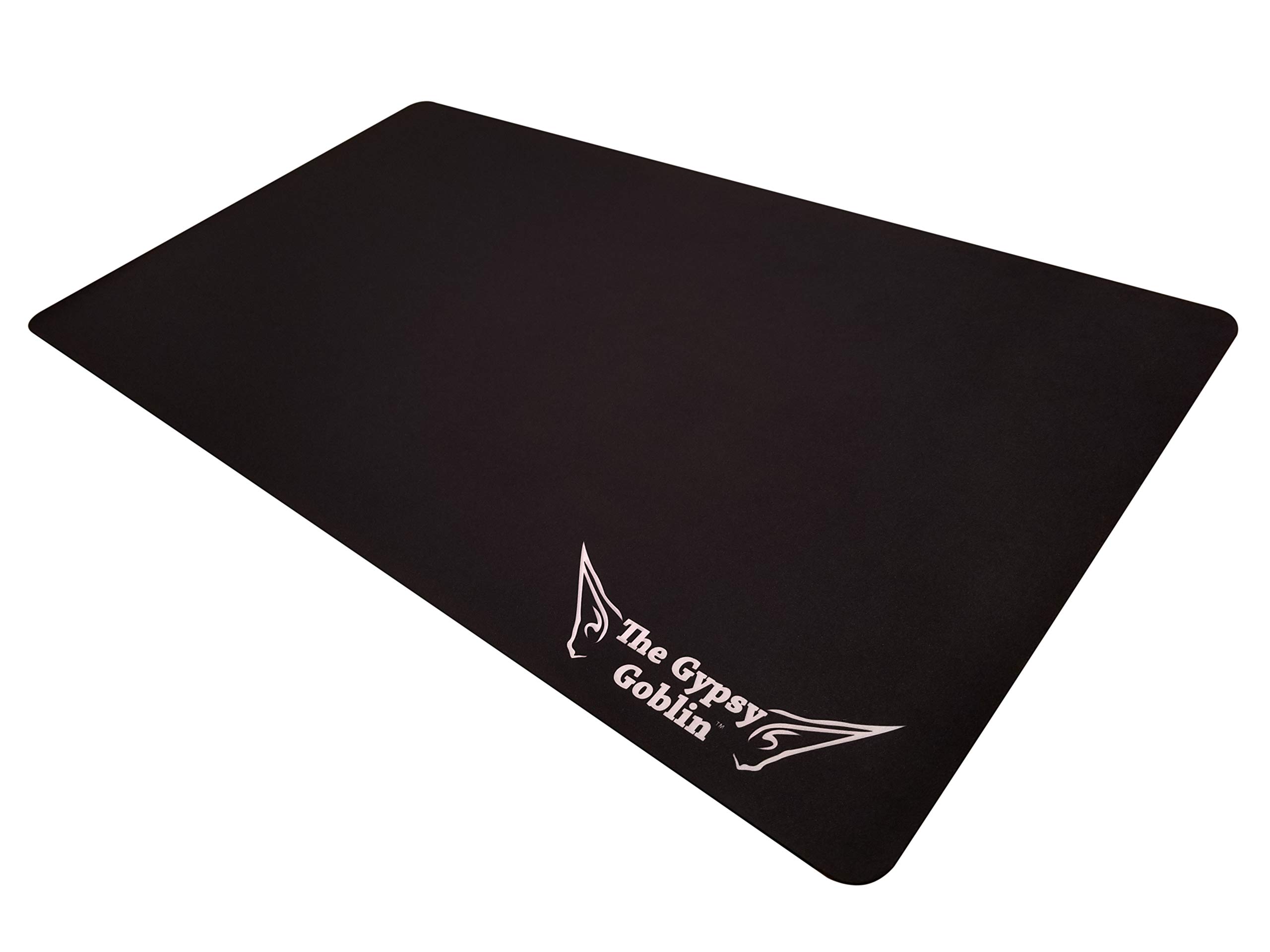 The Gypsy Goblin Black MTG Playmat for Card Games - 24”x13.5, Smooth Card Mat Protects Your Cards & Table