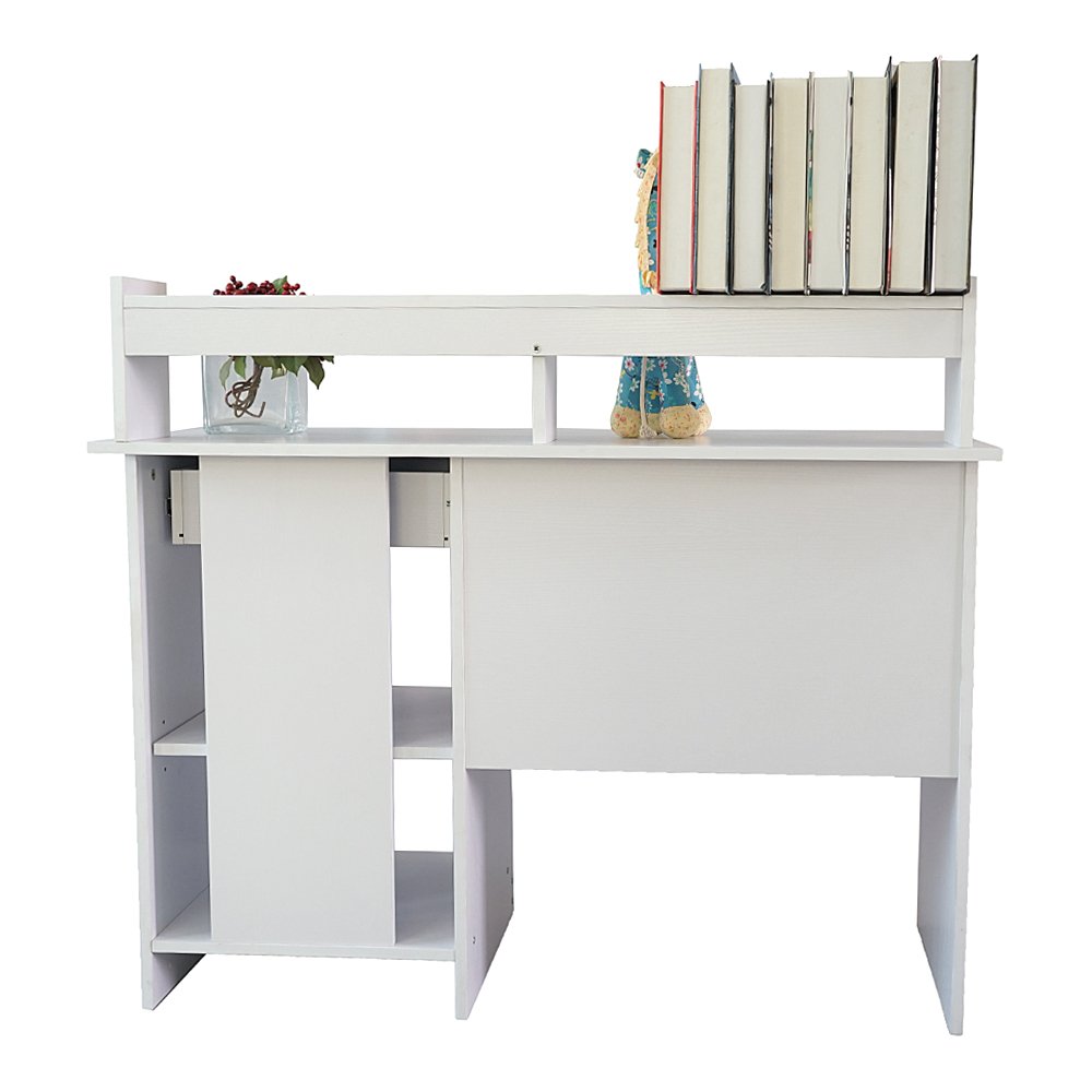 Computer Desk with Hutch, Computer Desk Study Writing Desk, Wooden Home Office Workstation PC Laptop Table with Drawer Shelf Keyboard Tray, Office Desk for the Modern Programmer 43"L x 19.69"W x 37"H