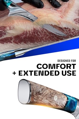 Dalstrong Boning Knife - 6 inch - Valhalla Series - 9CR18MOV HC Steel - Celestial Resin & Wood Handle - Fillet Knife, Meat Cutting, Carving, Bone, Trimming, Deboning - Kitchen Knife - Leather Sheath