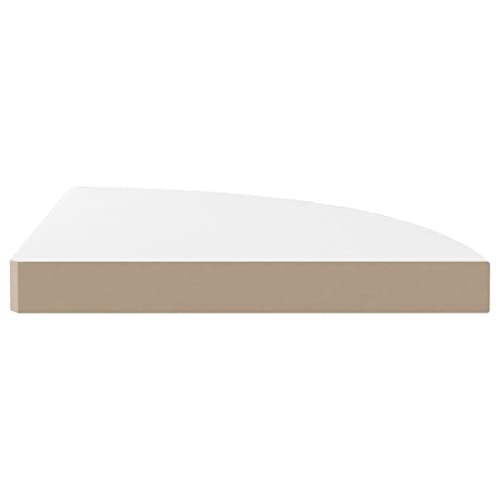 Natulvd Corner Floating Shelves, Φ13.8 Wall Shelf Set of 2, Shelves for Wall Decor, Wall Mount Display Shelf with Invisible Brackets for Bathroom Bedroom Kitchen Garage - White Gloss