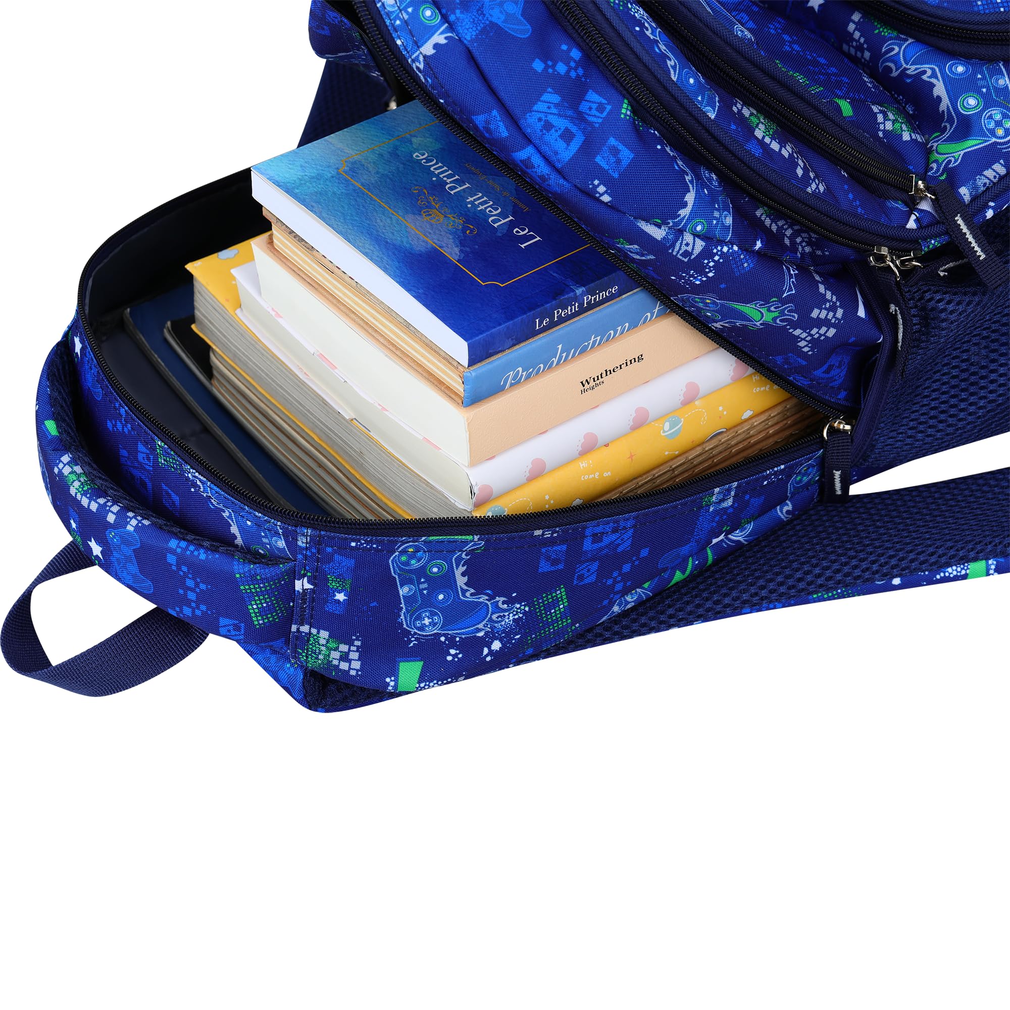 MYGOO Kids Backpack for Boys | Primary School Backpack for Teen | Doubleday Collection | 17" tall | Gamer Blue
