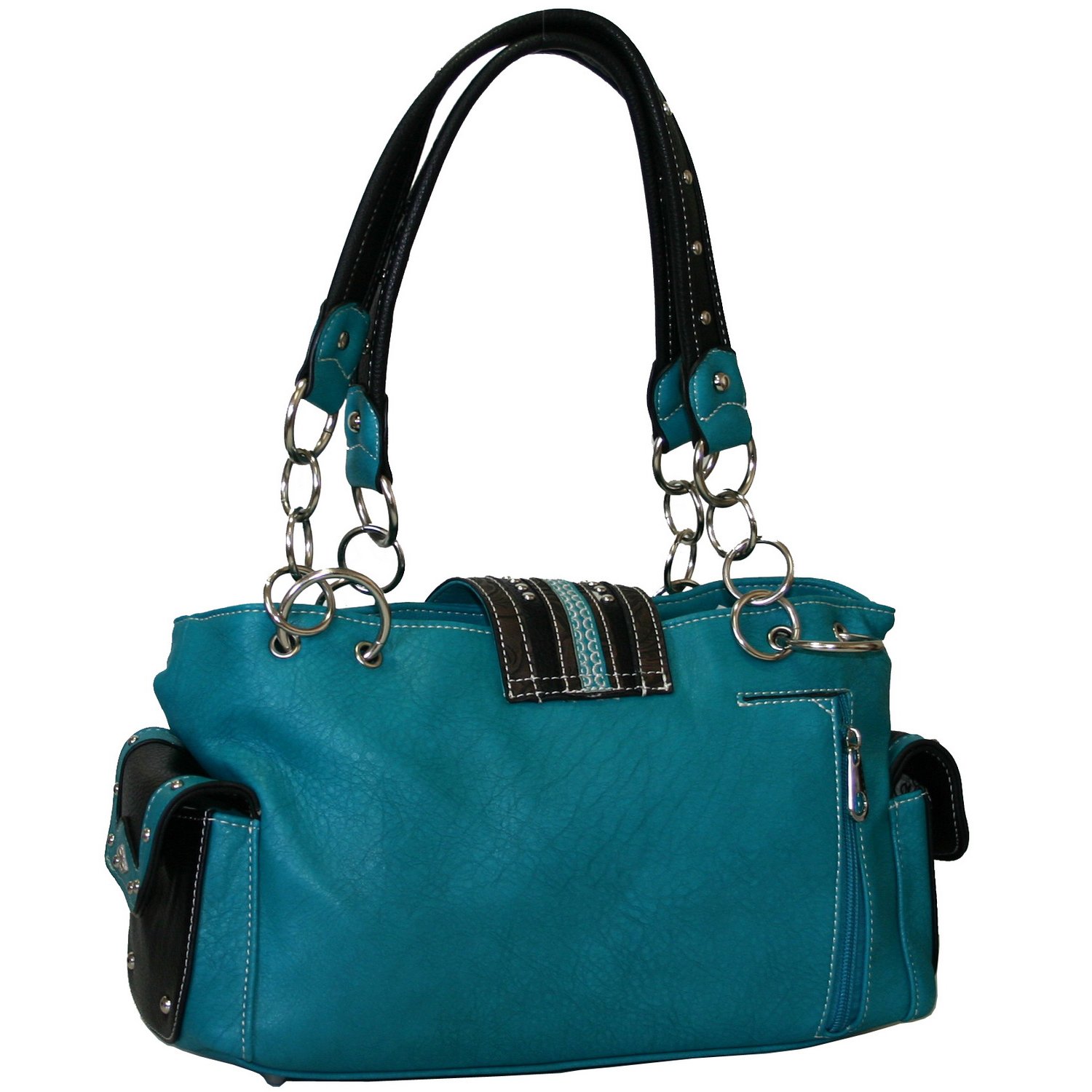 western Aztec Accent Purse Handbag/Wallet Set - Turquoise