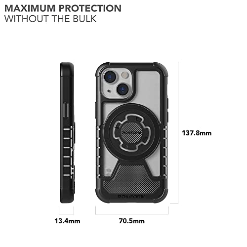 Rokform - iPhone 13 Mini Case, Crystal Series, Dual Magnet Plus MagSafe Compatible, Slim Magnetic Clear Apple Case, iPhone Cover with RokLock Twist Lock, Drop Tested Armor (Clear)