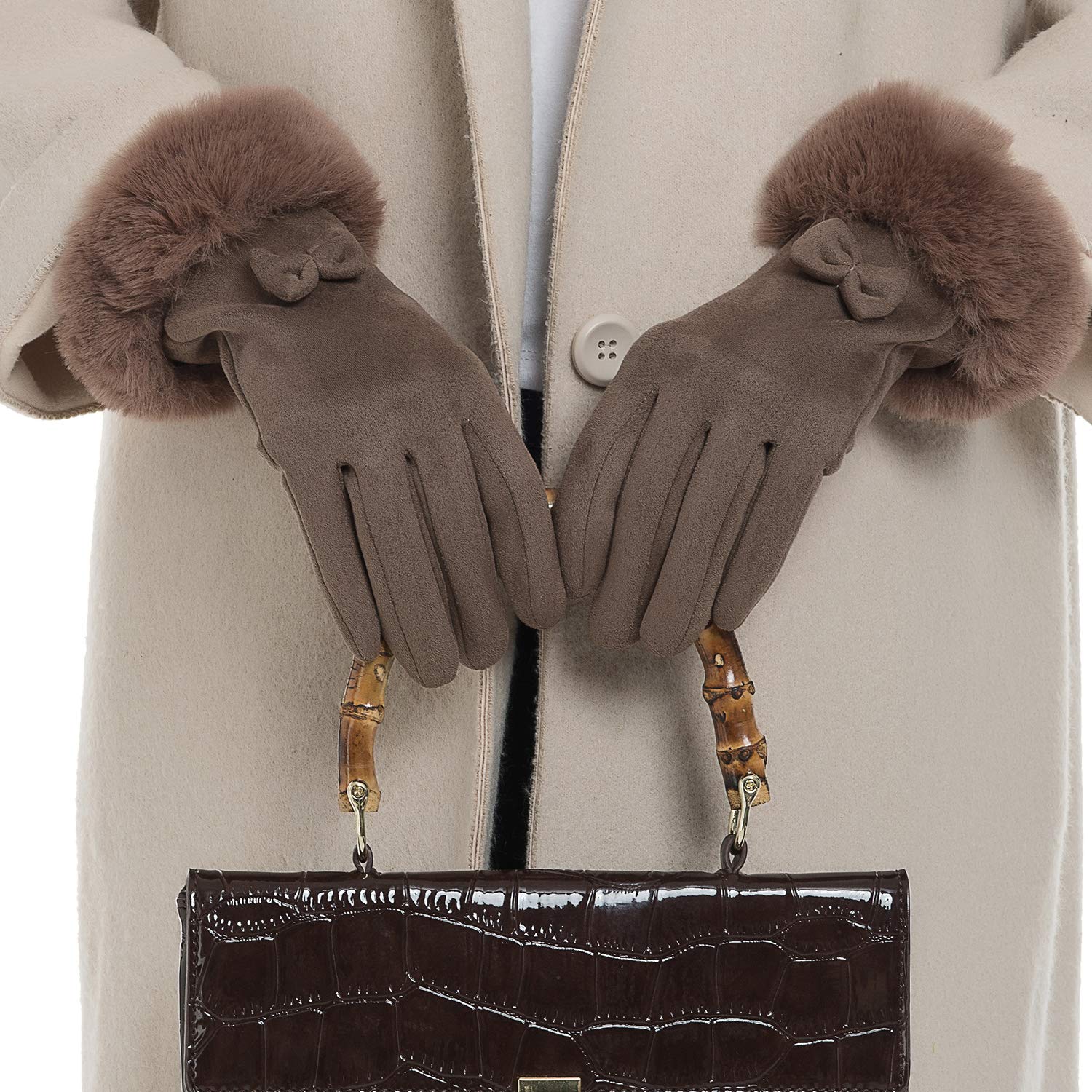 Diravo Womens Winter Gloves Touchscreen Texting Warm Lining Cold Weather Gloves Christmas Gifts