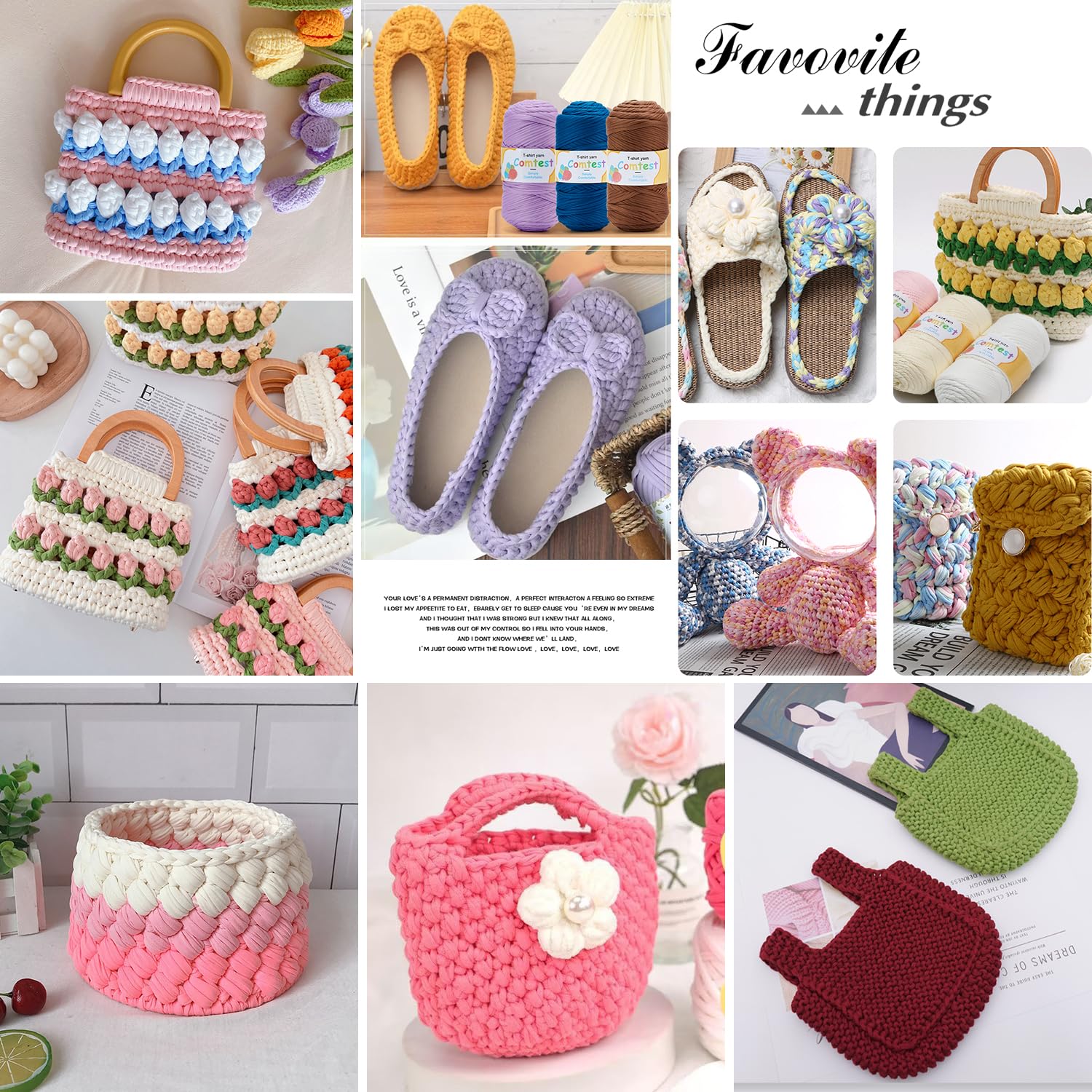 Comtest T-Shirt Yarn Knitting Yarn for DIY Bag Blanket Cushion Handmade Crochet Elastic Fabric Yarn 0.88Lb Grey