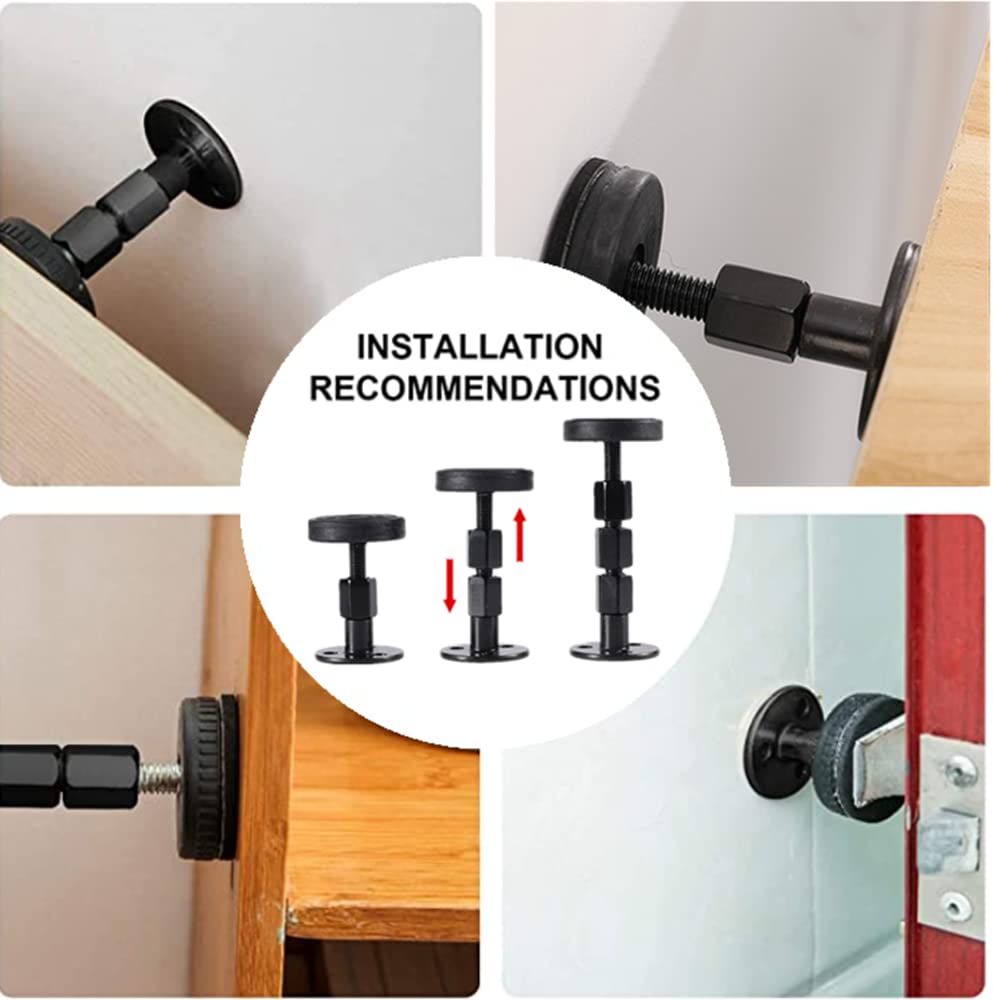 NatureMan 2 Pieces of Black Adjustable Threaded Bed Frame Anti-Shake Tool, Headboard Stoppers，Bed stoppers ，Wall Bed headboard Anti-Shake Fixer to Prevent loosening, Easy to Install (1.1-2.5 inches)