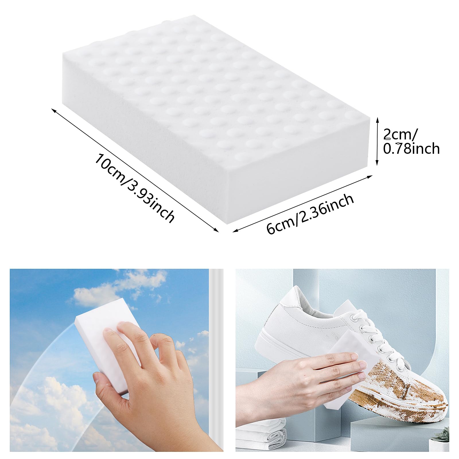 COMNICO 10 Pack Magic Sponge Erasers, Durable Melamine Sponge Foam Brush, Powerful Cleaning Rag Stain Remover Sponge Scourers Pads for Kitchen Dish Bathroom Wall Floor