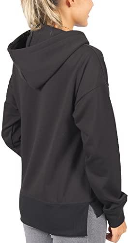 Nautica Competition Women's Active French Terry Pullover Sweatshirt Hoodie W/Pockets (Small, Black 2)