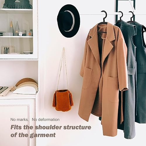Trrcylp 10 Pack Heavy Duty Plastic Hangers 25lb Capacity Swivel Hook Clothes Hanger Wide Shoulder Non Slip Thick Coat Hanger Black
