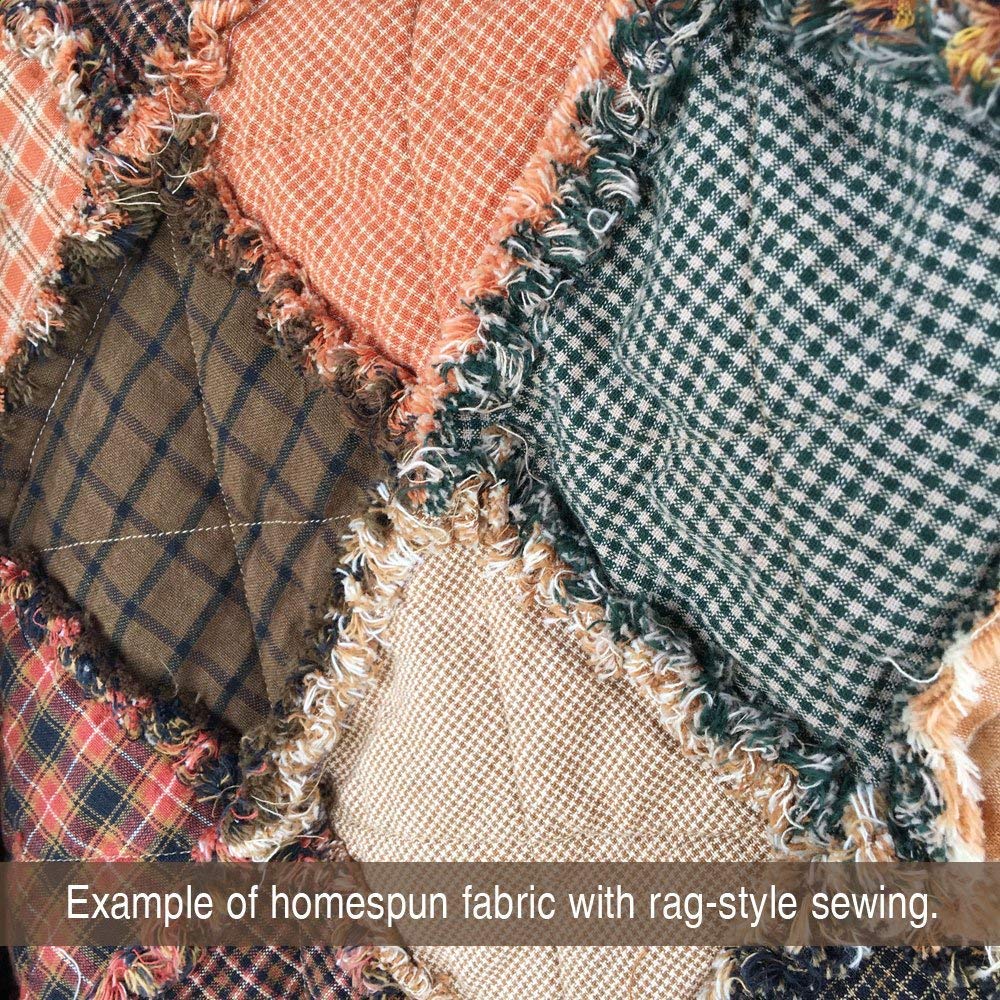 Nutmeg Brown Cotton Homespun Plaid Fabric by JCS - Sold by The Yard