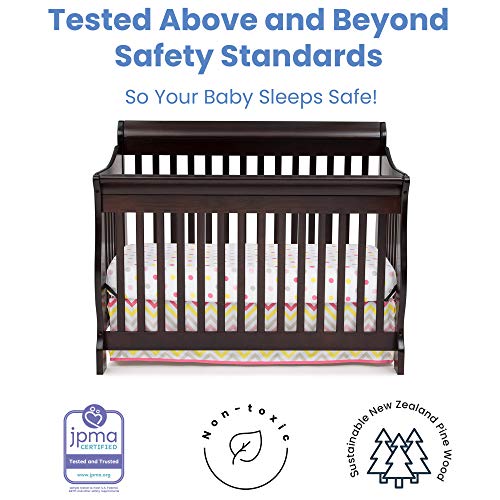 Delta Children Canton 4-in-1 Convertible Crib - Easy to Assemble, Dark Chocolate