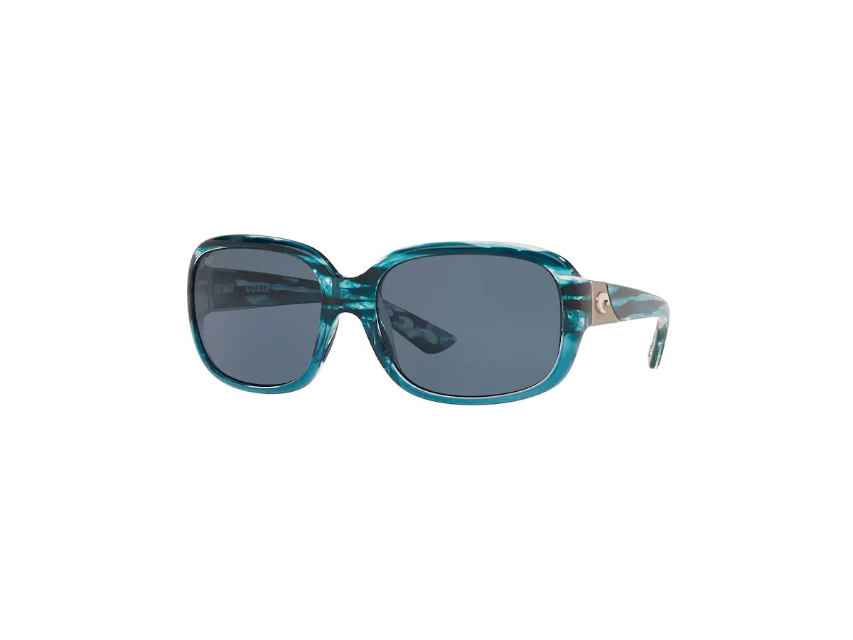 Costa Del Mar Gannet 6S9041 904109 58MM Shiny Marine Fade/Grey 580P Plastic Polarized Square Sunglasses for Women + BUNDLE with Designer iWear Eyewear Kit