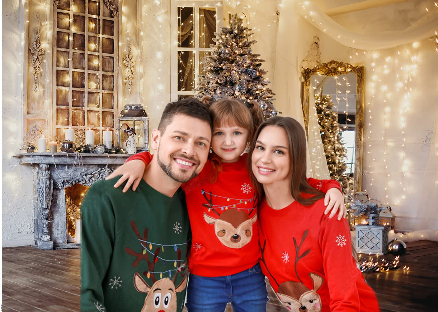 Dudaacvt 7x5ft Christmas Backdrops Christmas Tree Photography Backdrops Christmas Fireplace Photo Backdrop Christmas Party Decoration Banner