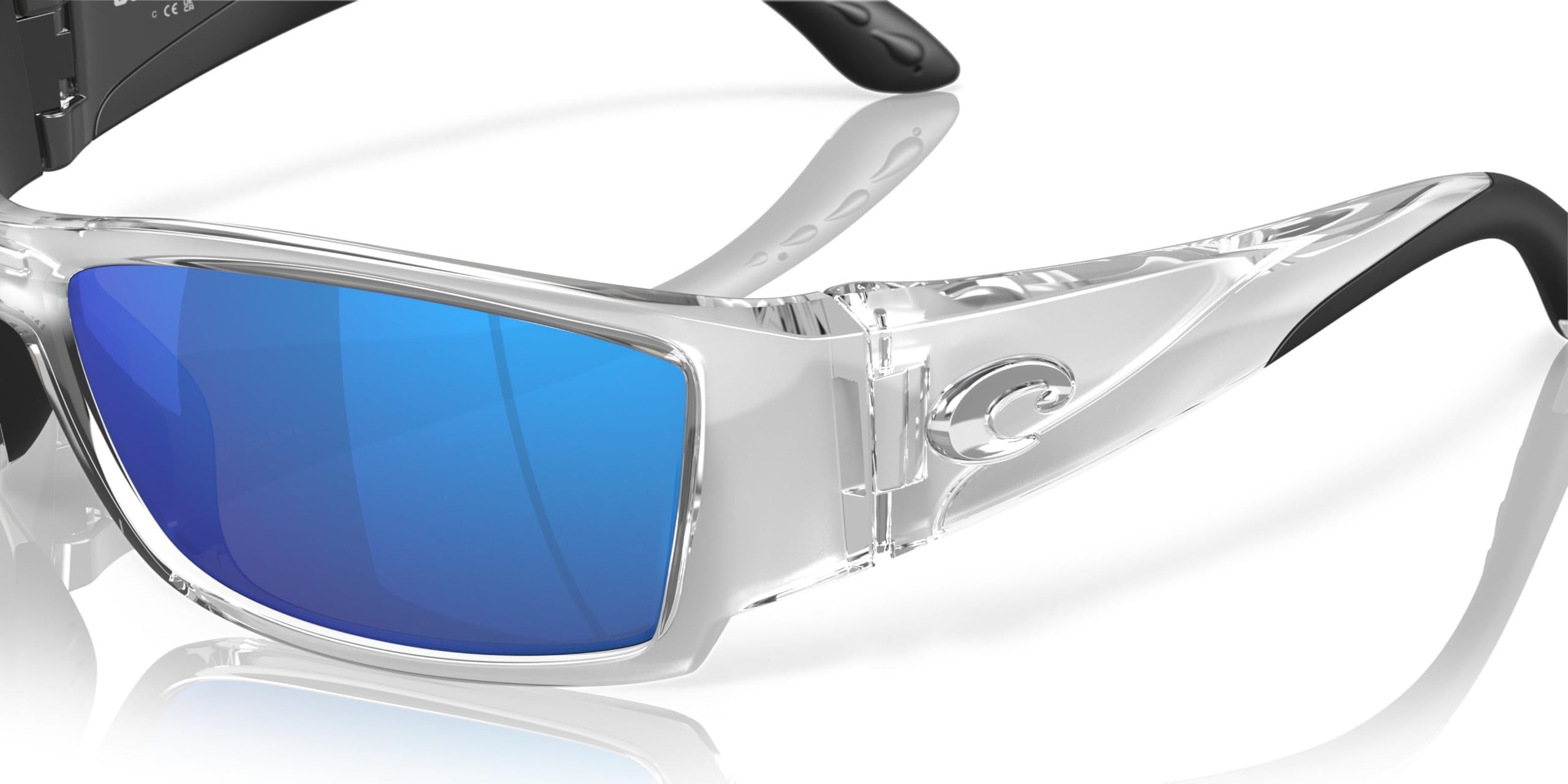 Costa Del Mar Man Sunglasses Silver Frame, Blue Mirror Lenses, 61MM