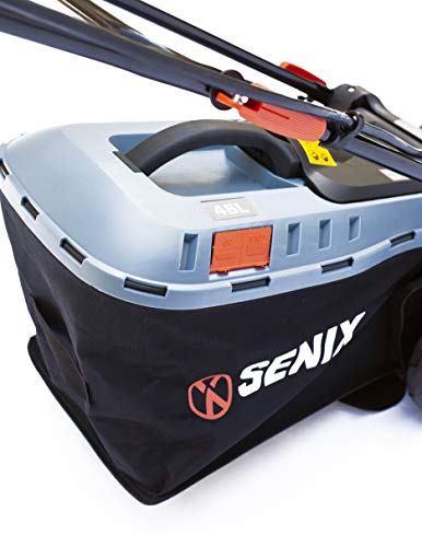SENIX Electric Lawn Mower, 17-Inch, 58V Max* Cordless Lawn Mower with Brushless Motor, 6-Position Height Adjustment, 2.5Ah Lithium Ion Battery and Charger Included, LPPX5-M, Blue