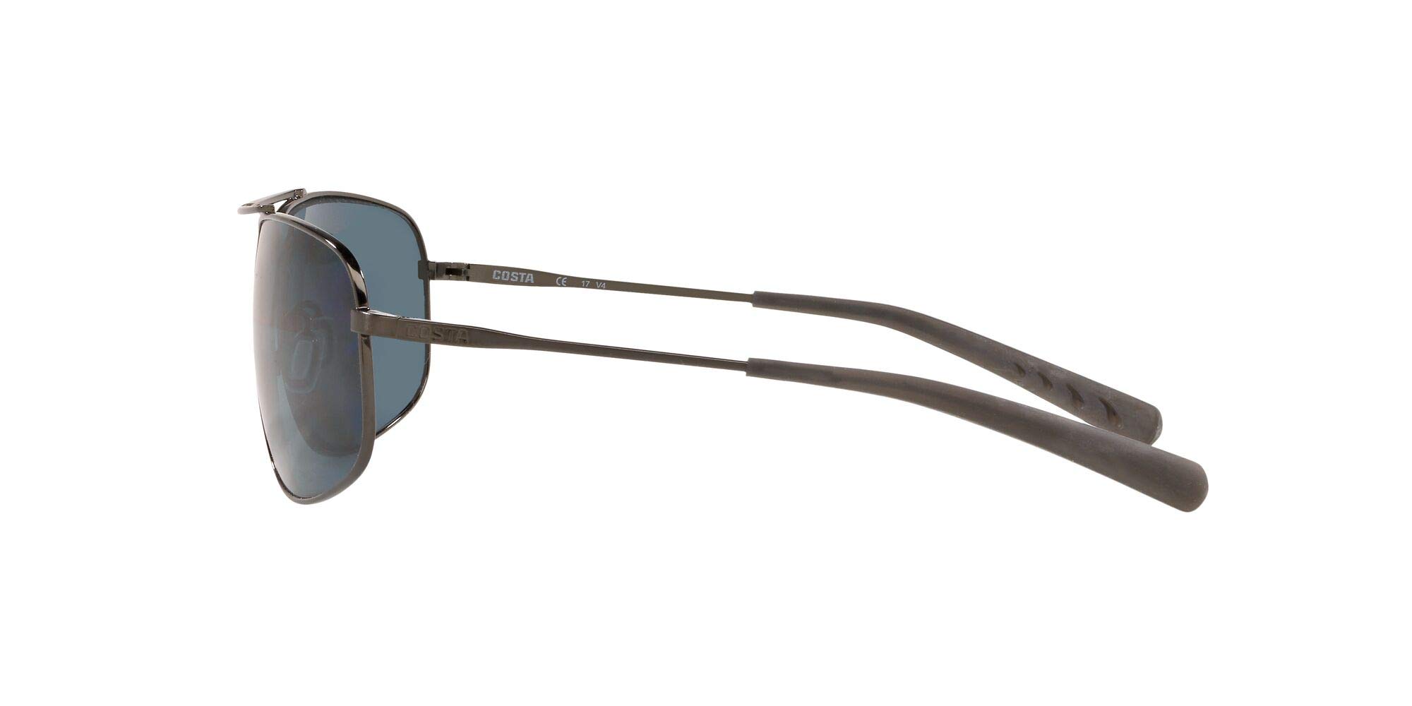 Costa Del Mar Men's Shipmaster Rectangular Sunglasses, Brushed Dark Gunmetal/Grey Polarized-580P, 62 mm