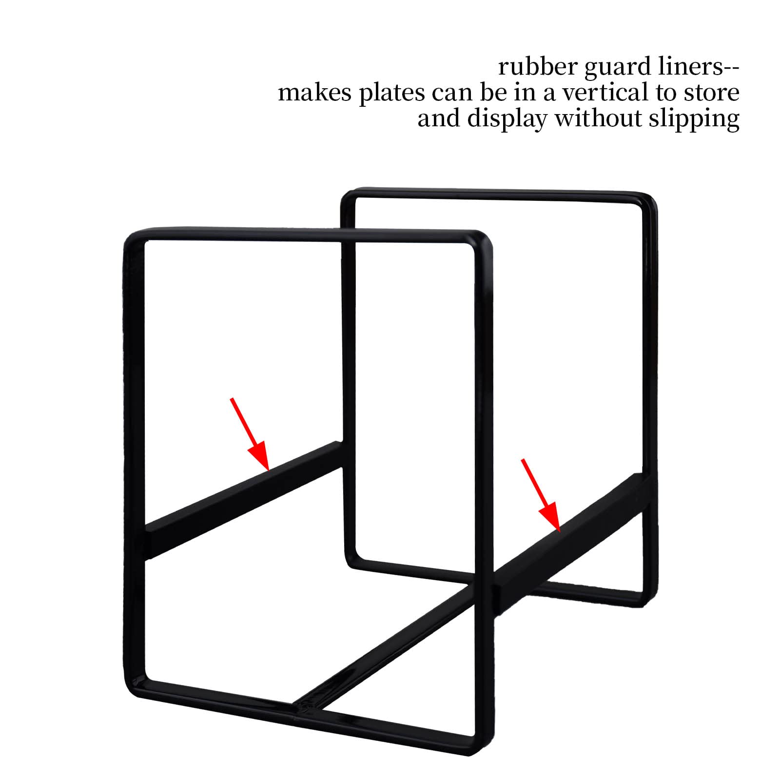 CUKE2BEET 3PCS Metal Plate Holder Organizer, Vertical Plate Rack Dish Organizer for Cabinet,Dish Storage Rack Drying Rack for Cupboard (1 Large and 2 Small, Black)