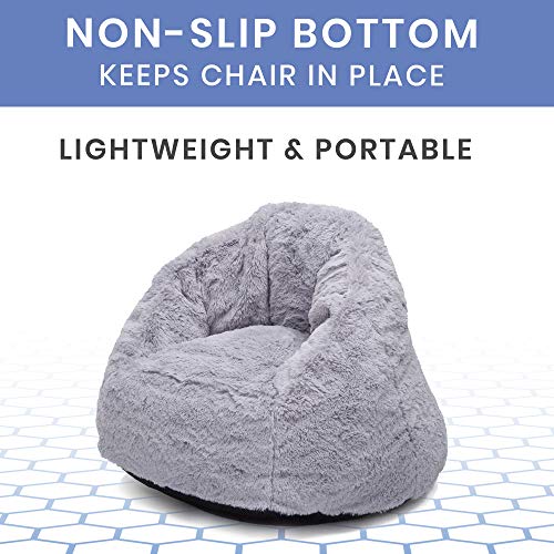 Delta Children Cozee Fluffy Chair, Toddler Size (for Kids Up to 6 Years Old), Grey