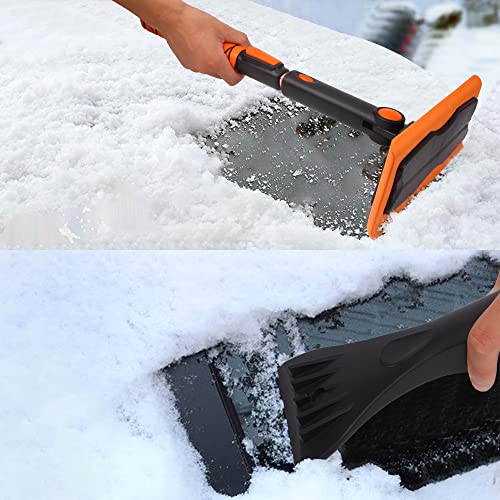DDSNTY 35.5" Extendable Foam Snow Brush and Ice Scraper, Car Snow Broom with Foam Handle, Auto Windows Snow Removal Brush, Windshield Ice Scraper for Car Trucks SUV