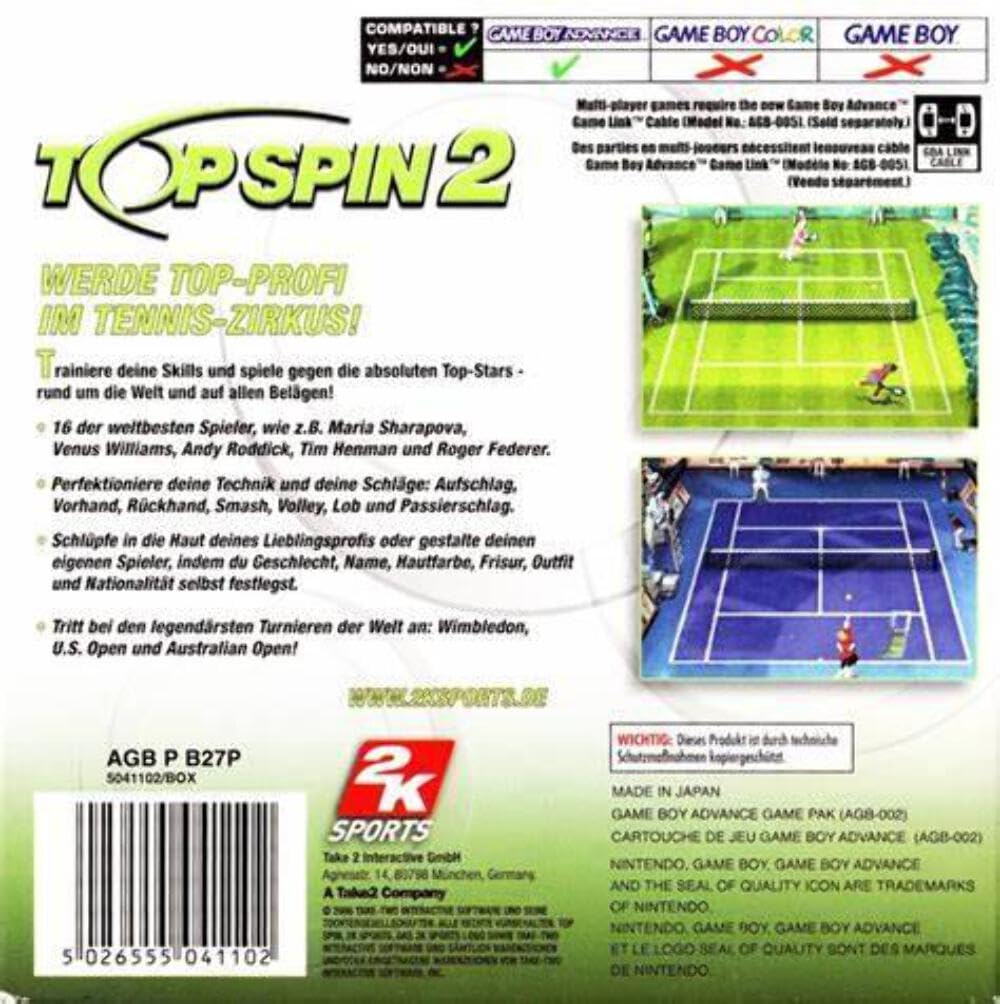 Top Spin 2 - Game Boy Advance