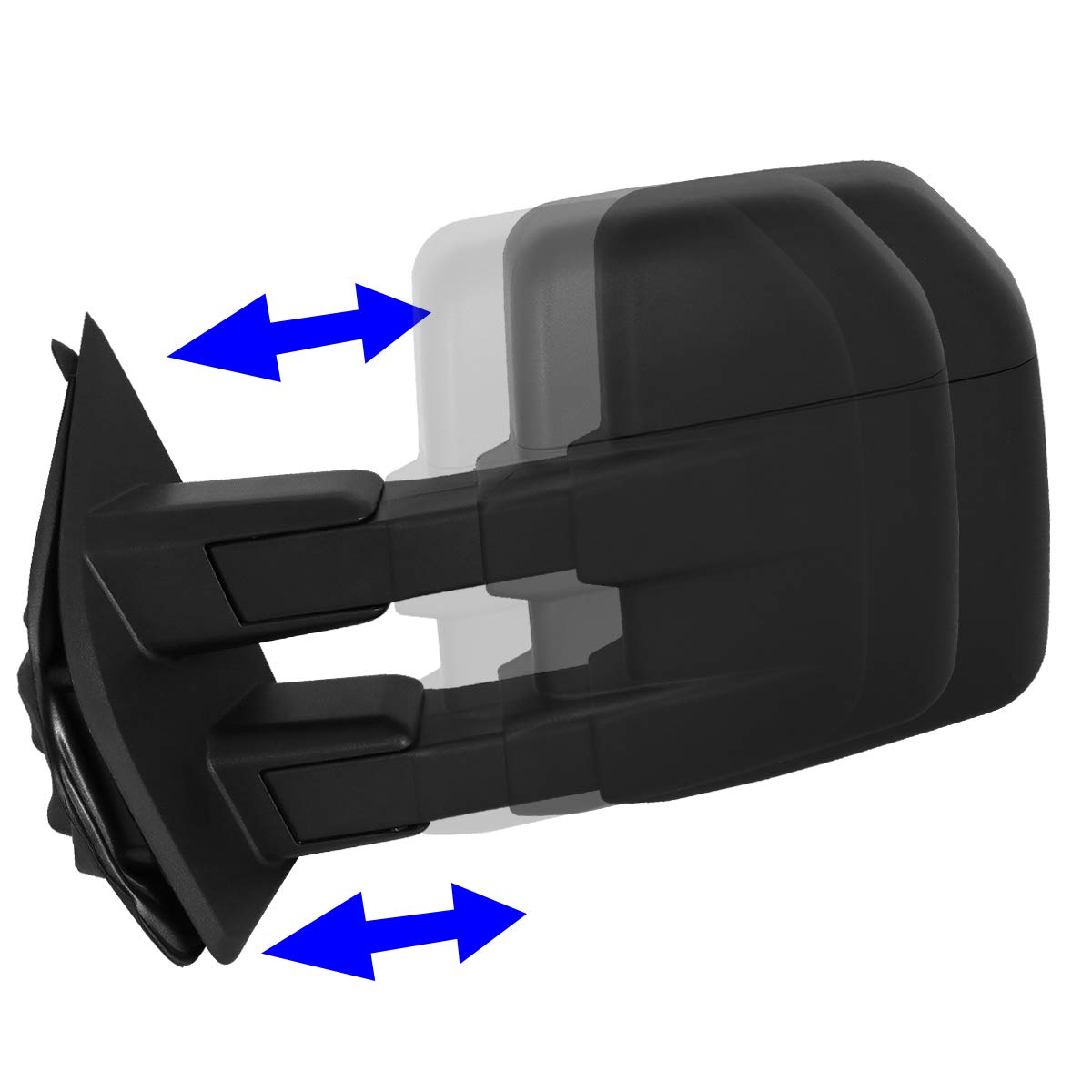 DNA Motoring TWM-058-T888-BK-CL Powered+Heated w/LED Turn Signal+Puddle Light Left+Right Side Towing Mirrors Replacement Compatible With 15-18 F-150 with 22-Pin Plug