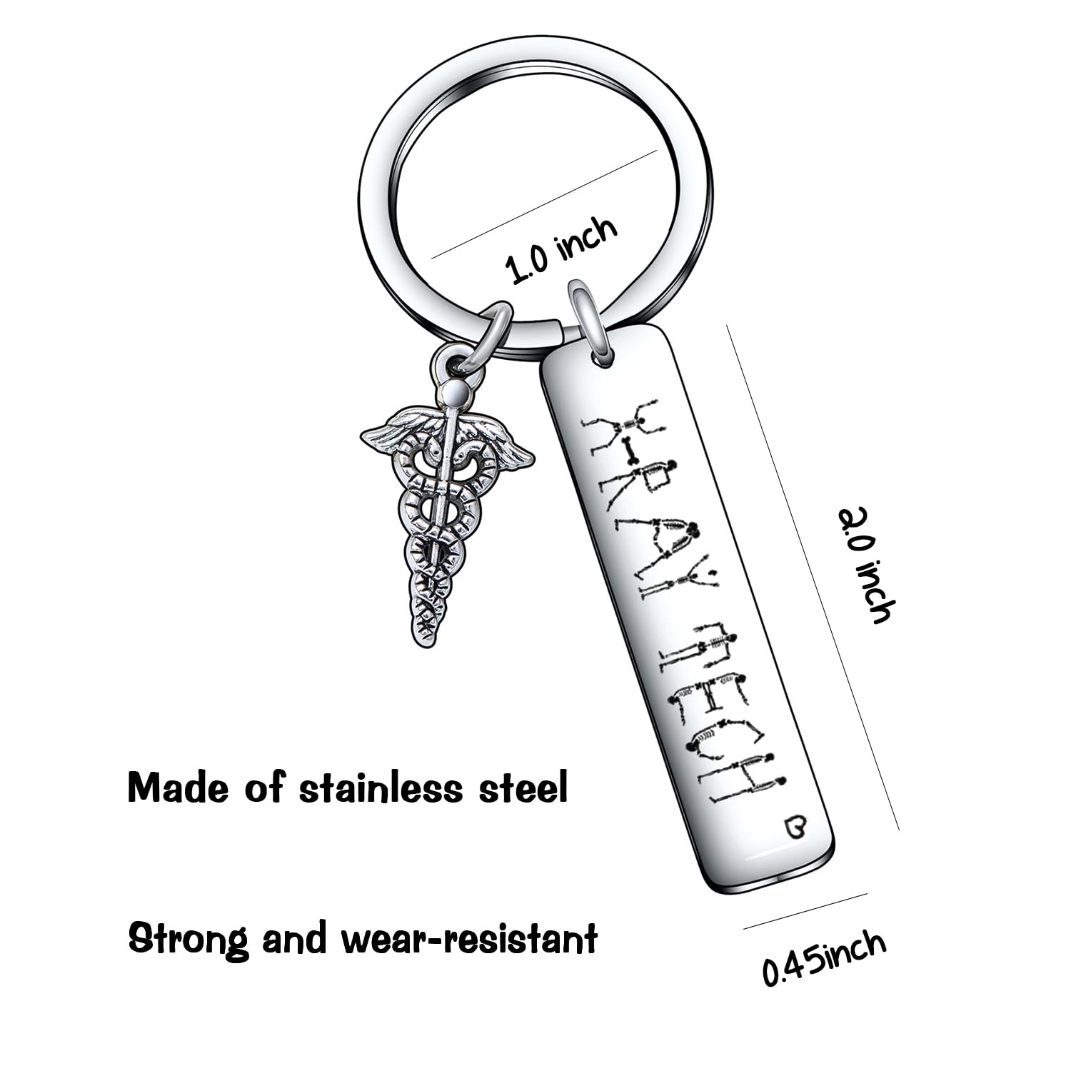 De&ai X-Ray Tech gift for X-Ray Technician gift for X Ray Tech Grad gift appreciation gift for Ultrasound Technician Gift for Radiology Technologist jewelry Ultrasound Tech keychain