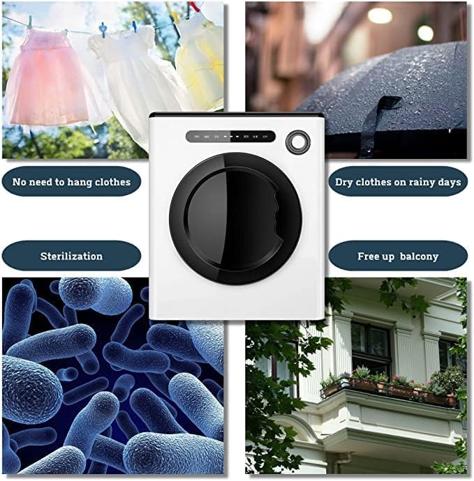 Compact Laundry Dryer, OOTDAY 9lbs portable Clothes Dryer Machine, 110V Electric Portable Clothes Dryer with Stainless Steel Tub for Existing Laundry Machines Drying Excellence Guaranteed