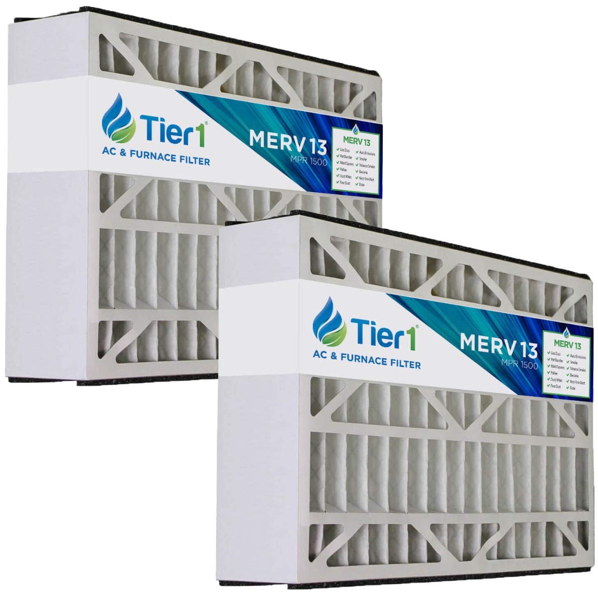 Tier1 16x25x5 Merv 13 Replacement for Totaline P102-1625 Air Filter 2 Pack (Actual Size: 15.375 x 25.5 x 5.25)