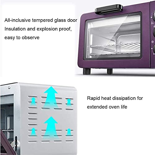 Compact Toaster Oven Cooker for Bread, Bagels, Cookies, Pizza, Paninis More with Baking Tray, Rack + Auto Shut Off Feature (Purple) (Purple)