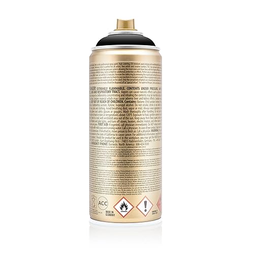 Montana Cans Montana GOLD 400 ml Color, Shock Black Spray Paint,MXG-S9000, 13.5 Ounce (Pack of 1)