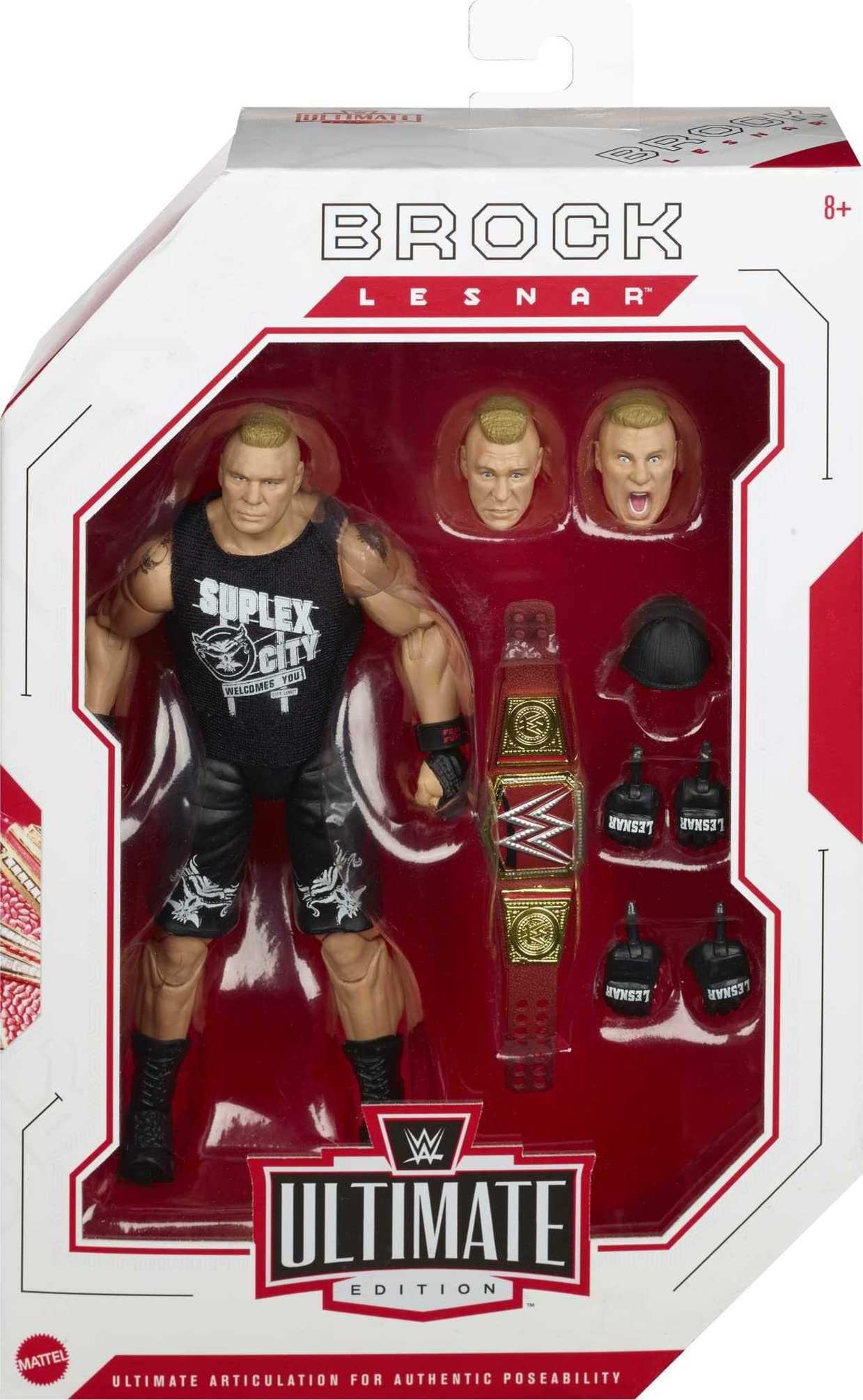 WWE Ultimate Edition Multiple-Pose 6-inch Action Figure with Entrance Gear, Extra Heads & Swappable Hands