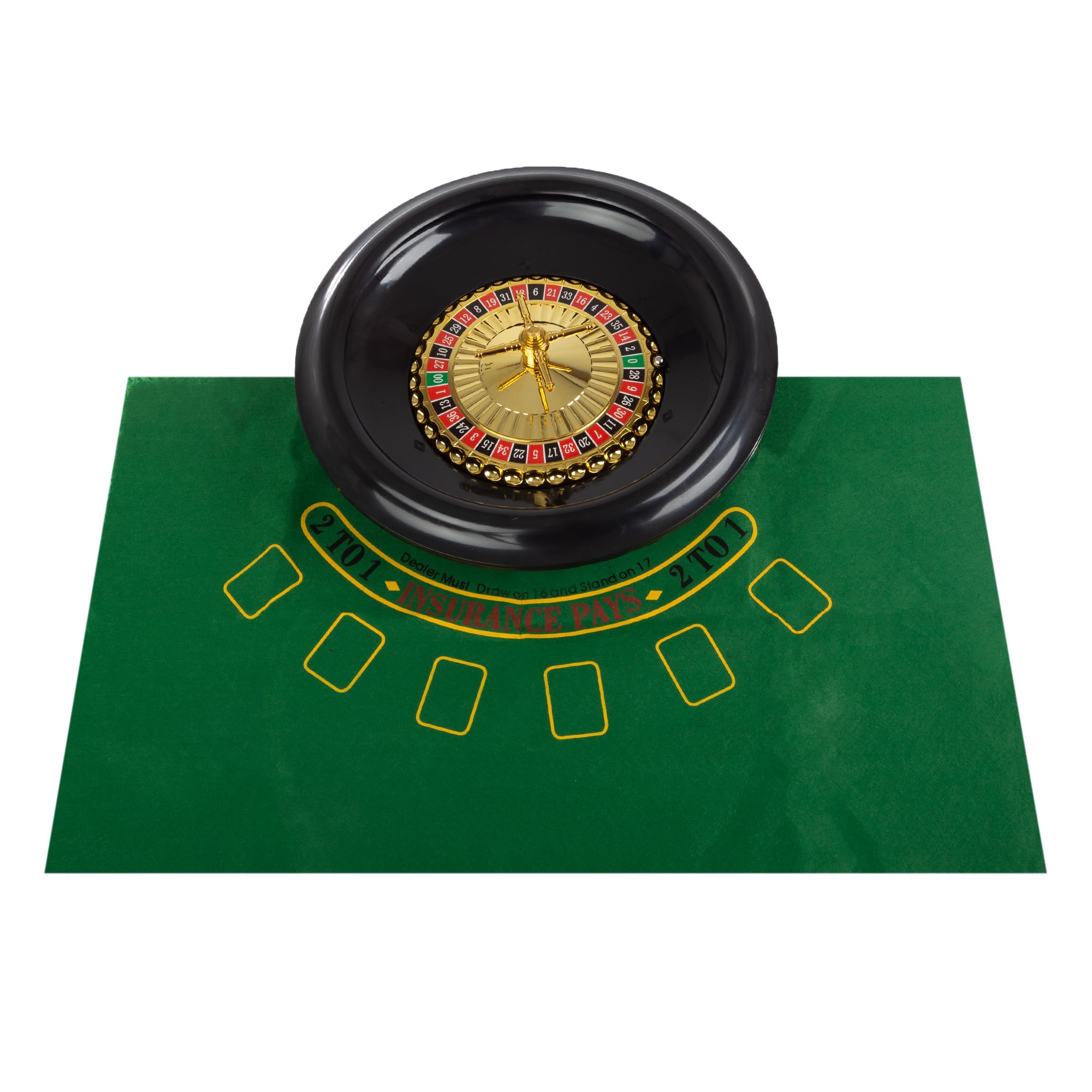 Trademark Poker Roulette Wheel Set β 16-Inch Gambling Wheel with Reversible Roulette and Black Jack Table Cotton, Chips, 2 Decks of Cards, and More