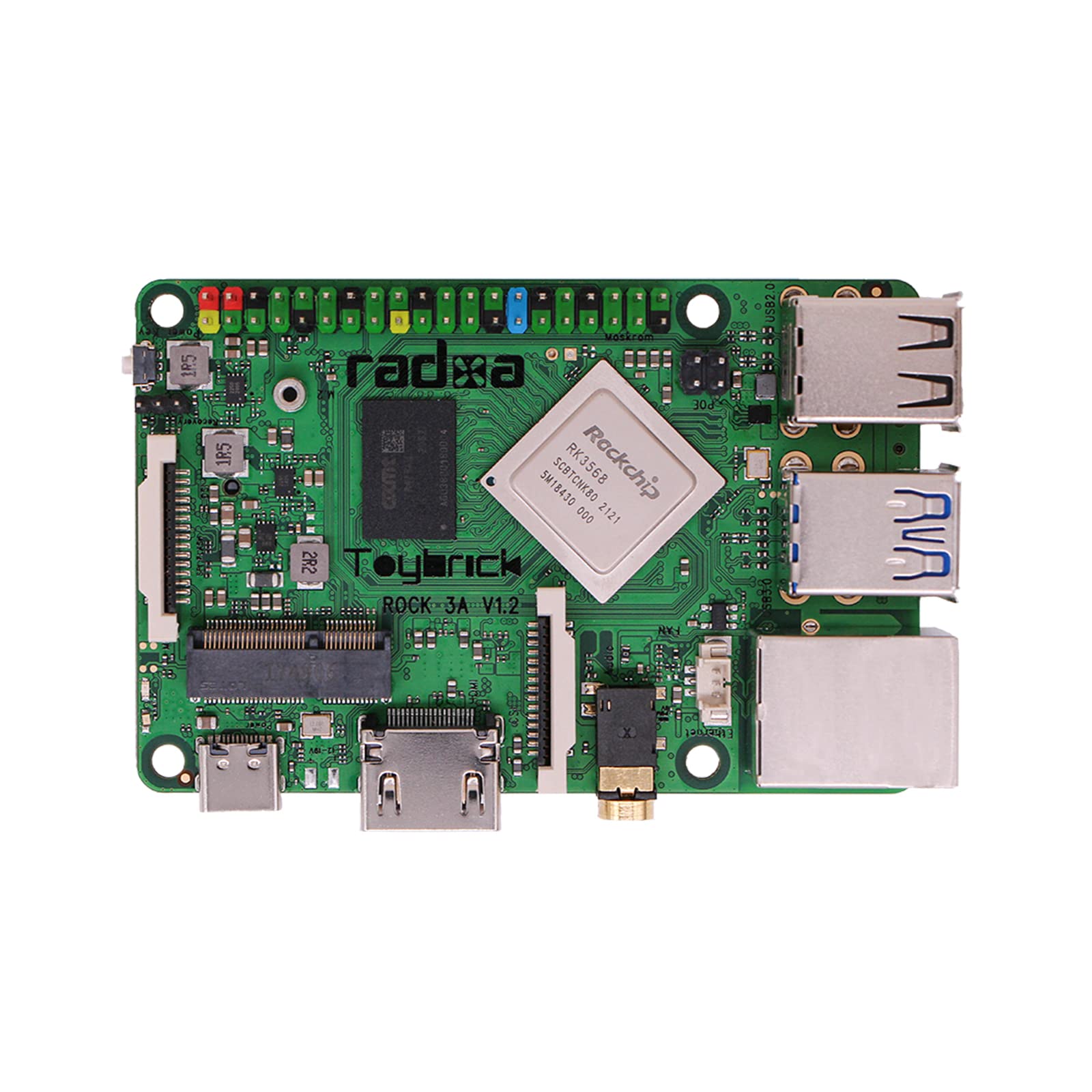 Rock 3A Rockchip RK3568 64bit Quad Core Based Single Board Computer for Edge Development (Rock 3A Kit 8GB RAM)