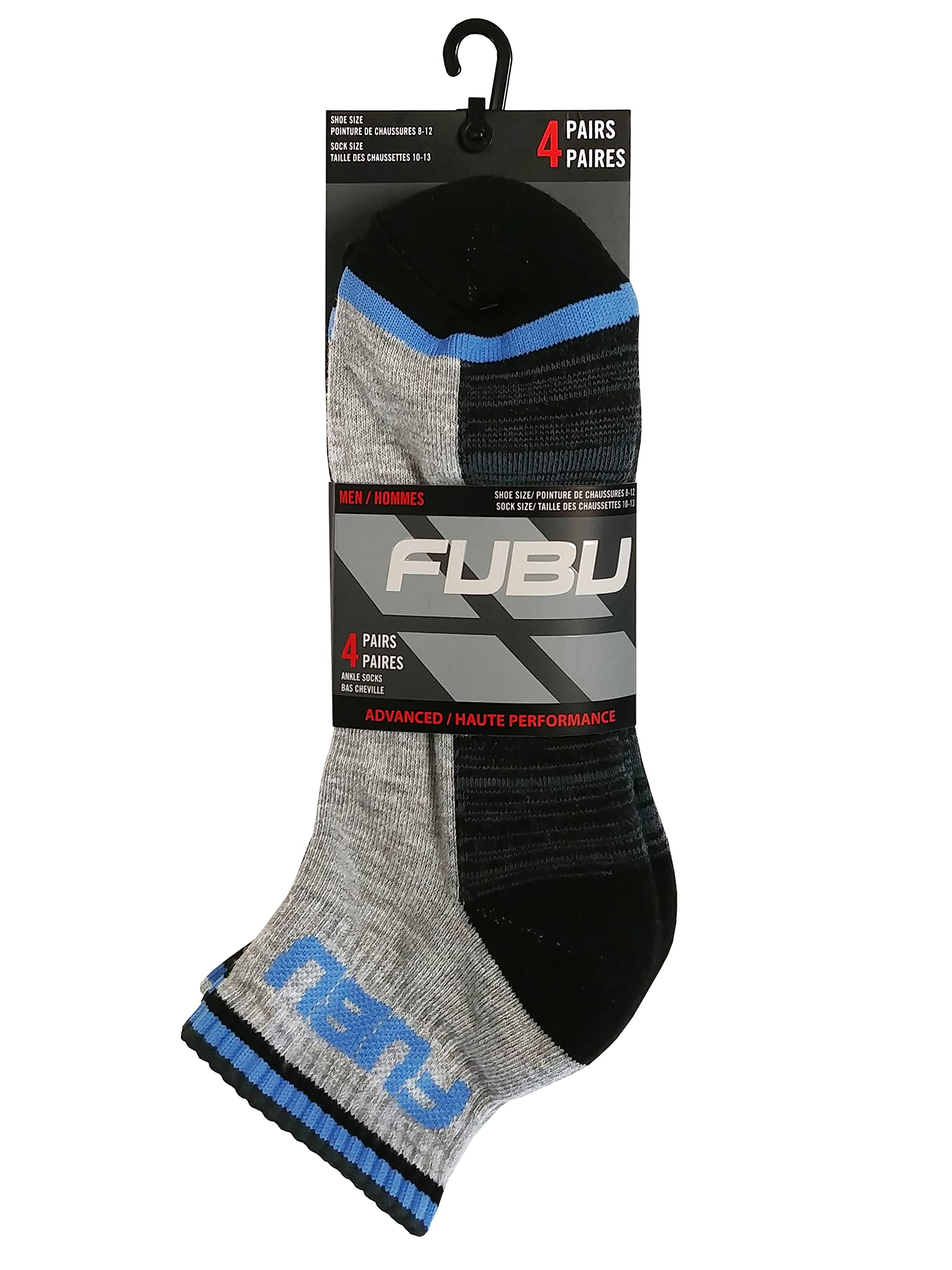 Fubu Low Cut 4PK - Pack of 4 (Black/White)